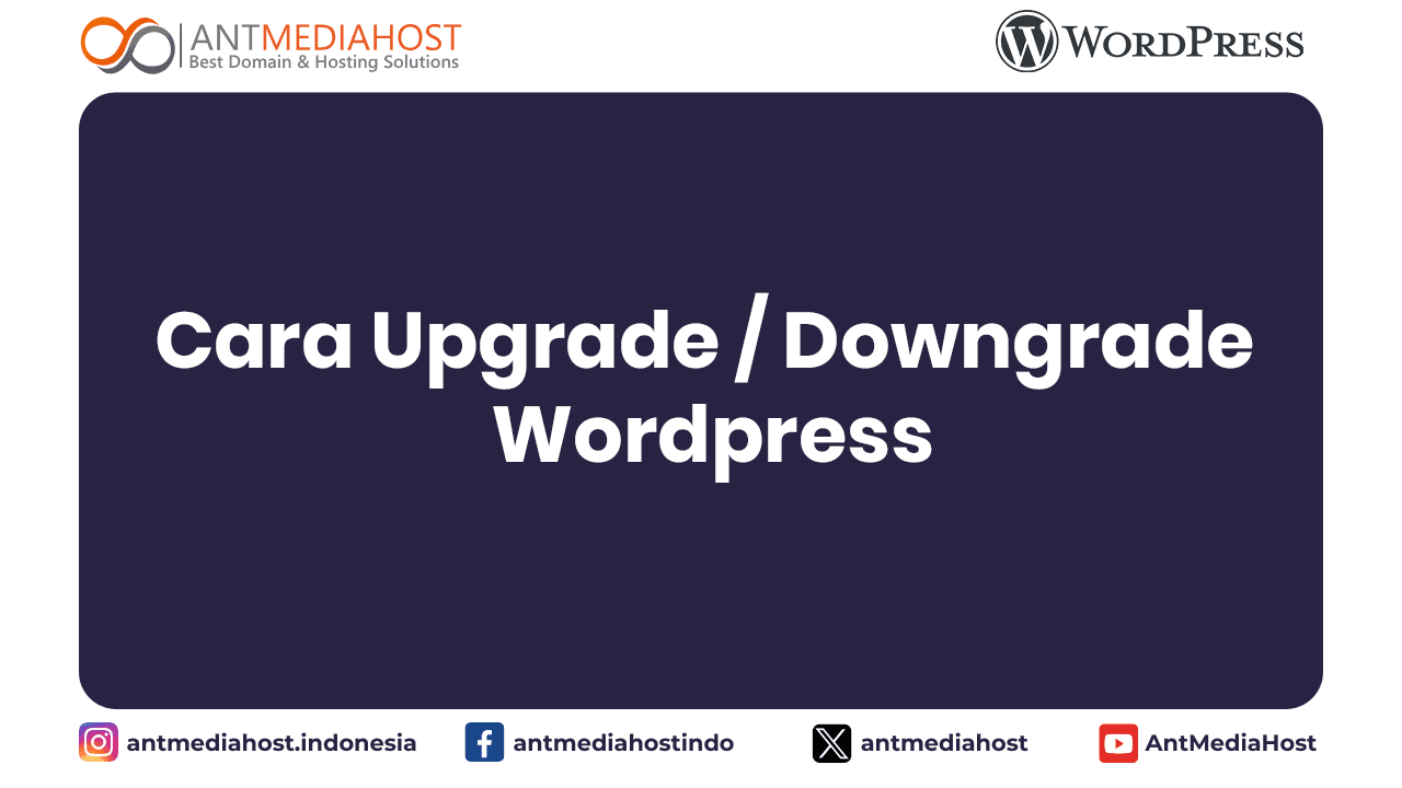 Cara Upgrade / Downgrade Wordpress | antmediahost
