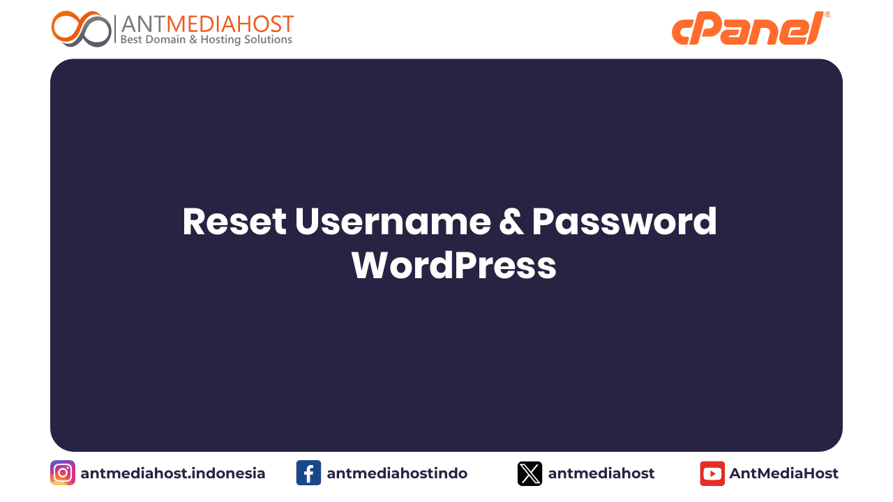Reset Username & Password WordPress | antmediahost